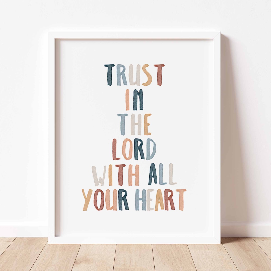Proverbs 3:5 Trust in the Lord Print, Christian Nursery Decor, Kids ...
