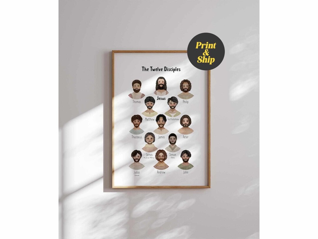 Jesus and the Twelve Disciples Poster: Christian Nursery Decor - Etsy