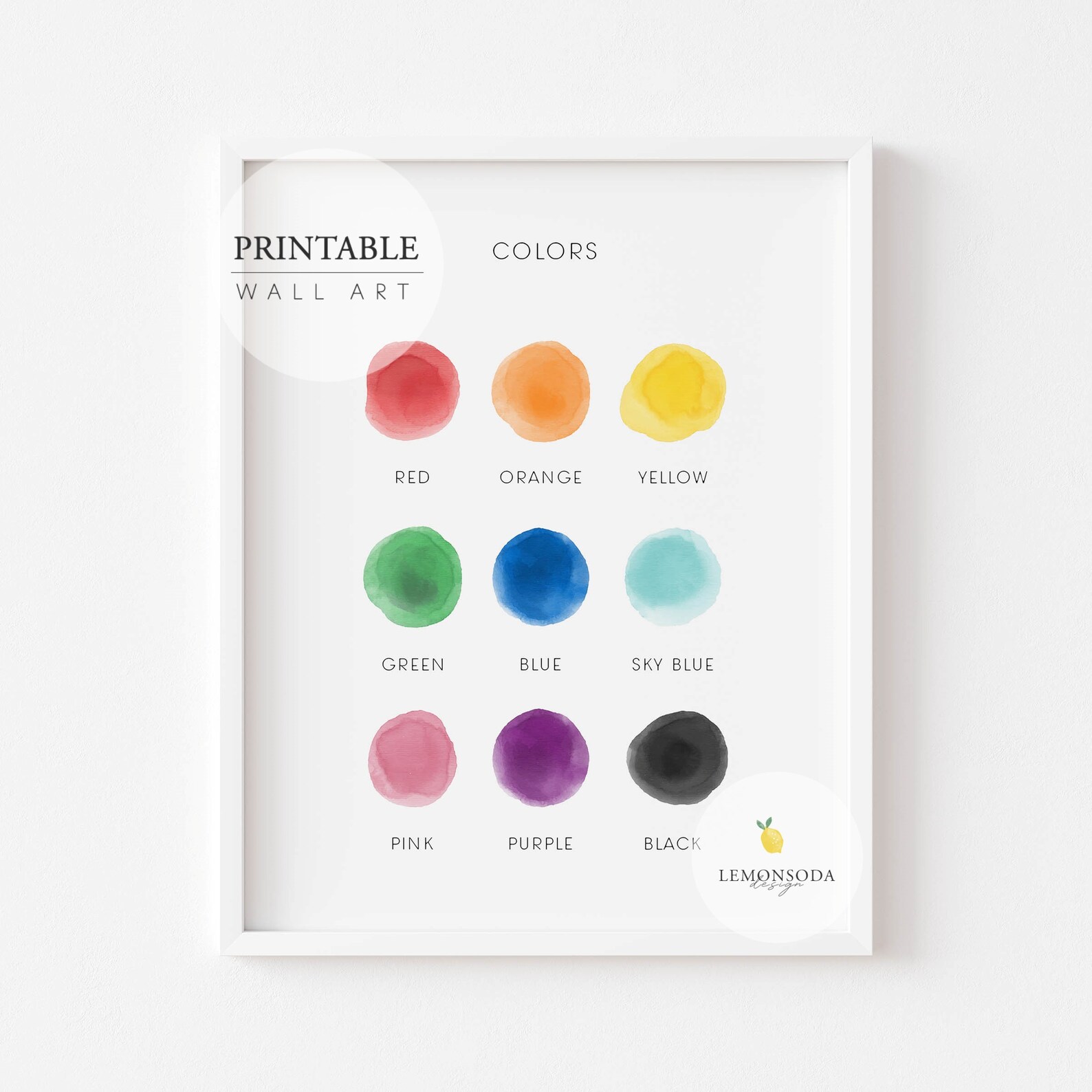 Set of 6 Educational Print Watercolor Rainbow Nursery Decor - Etsy