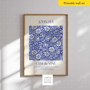 Modern Blue Christian Bible Verse Gallery Wall Art Bundle Set of 6 ...