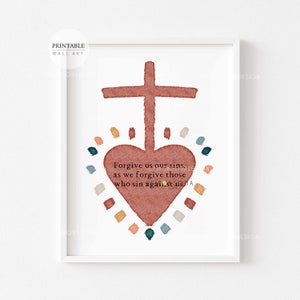 The Lords Prayer Set of 6 Printables ,boho Christian Sunday Bible ...