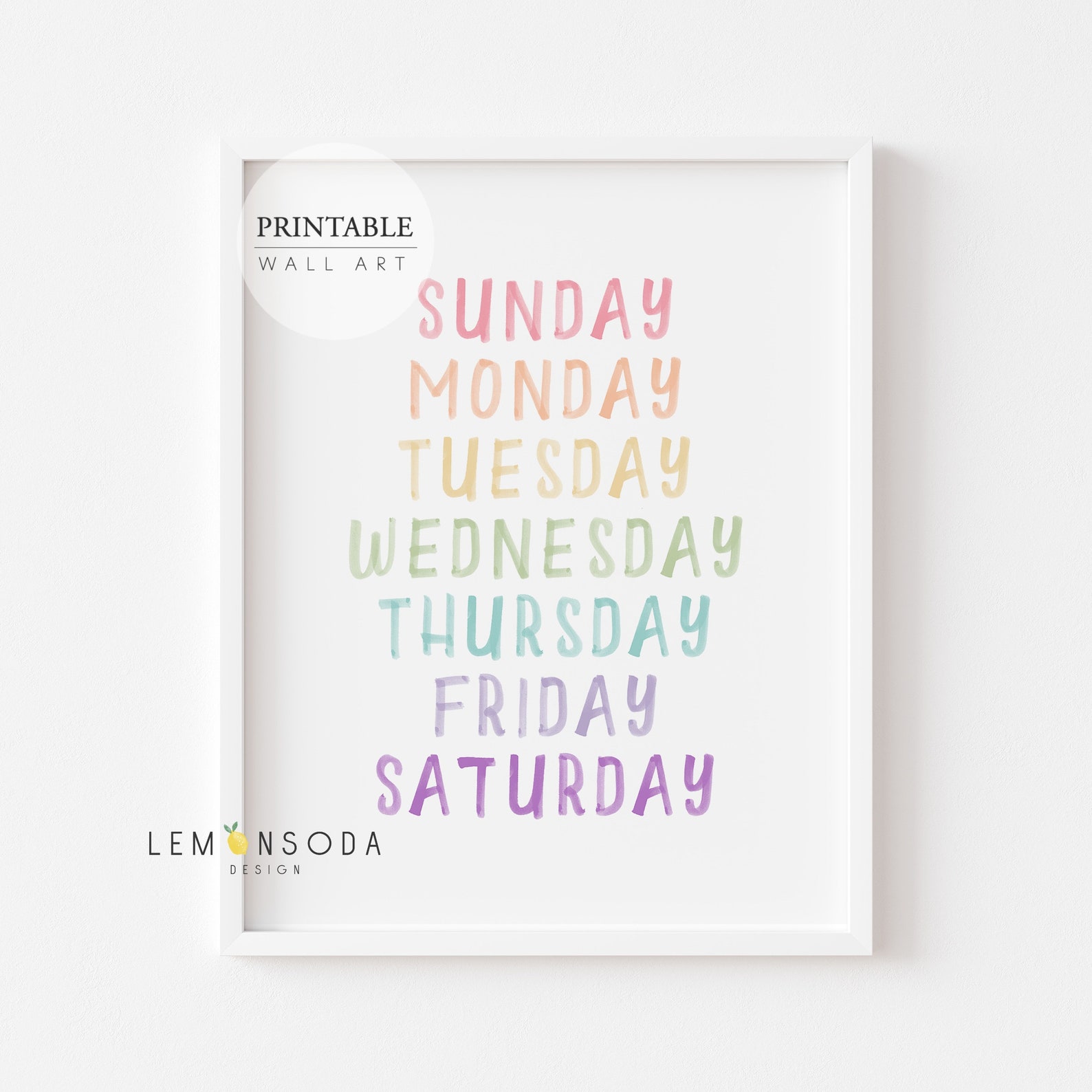 Printable Pastel Educational Poster Nursery Wall Print Set of - Etsy