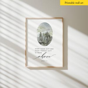 James 1:17 Print, Christian Wall Art Bible Verse Wall Art Christmas ...