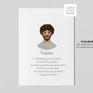 12 Disciples Flash Card Printables, Jesus Apostles Christian ...