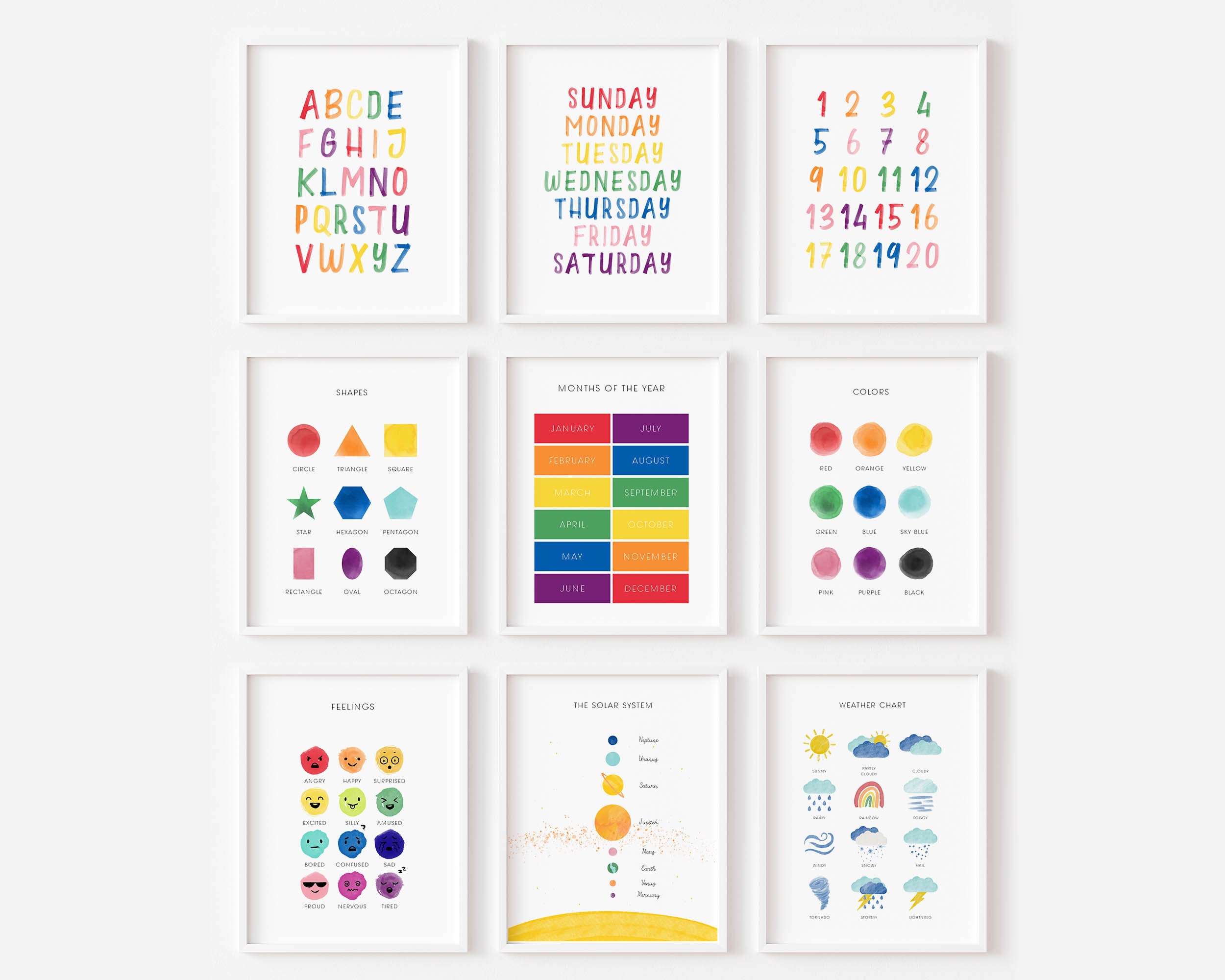 Alphabet Poster Set ABC print Printable Nursery Wall Art | Etsy