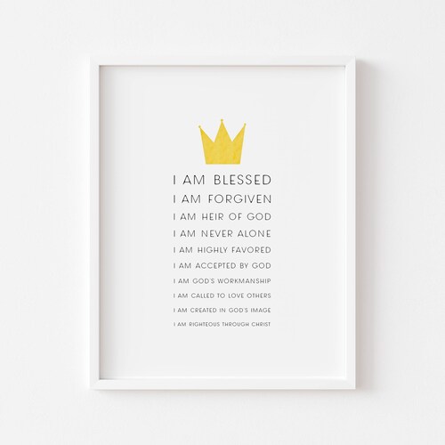 Printable Bible Kids Affirmations Print Christian Nursery | Etsy