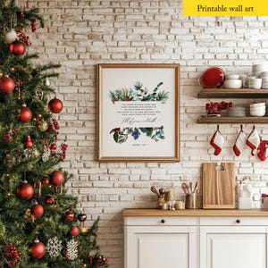 John 1:14 Print, Christmas Bible Verse Wall Art, Christmas Scripture ...