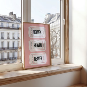 Pink Heaven Ticket Print, Christian Wall Decor (digital Download) - Etsy