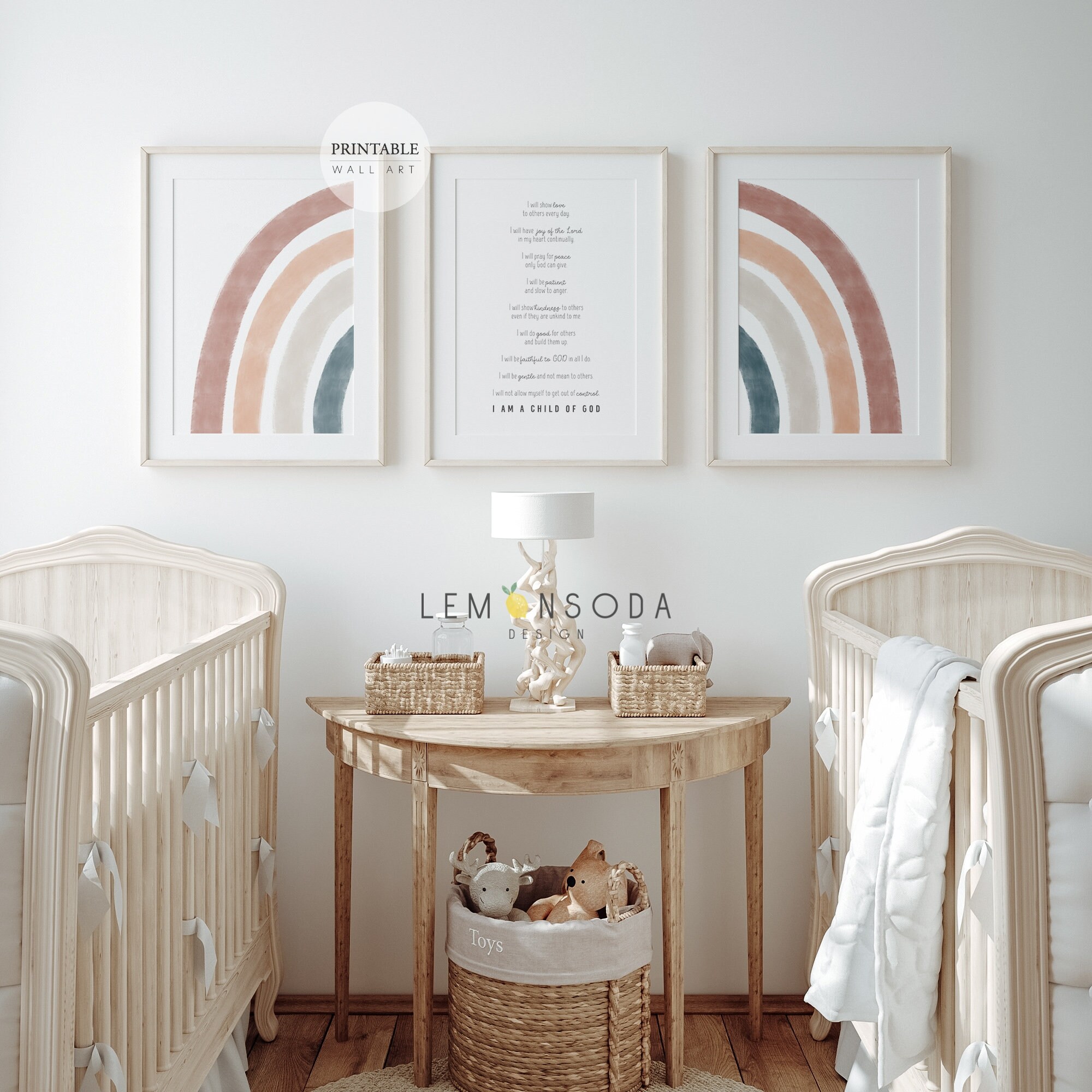 Boho Nursery Bible Wall Decor Kids Bible Affirmation Wall | Etsy