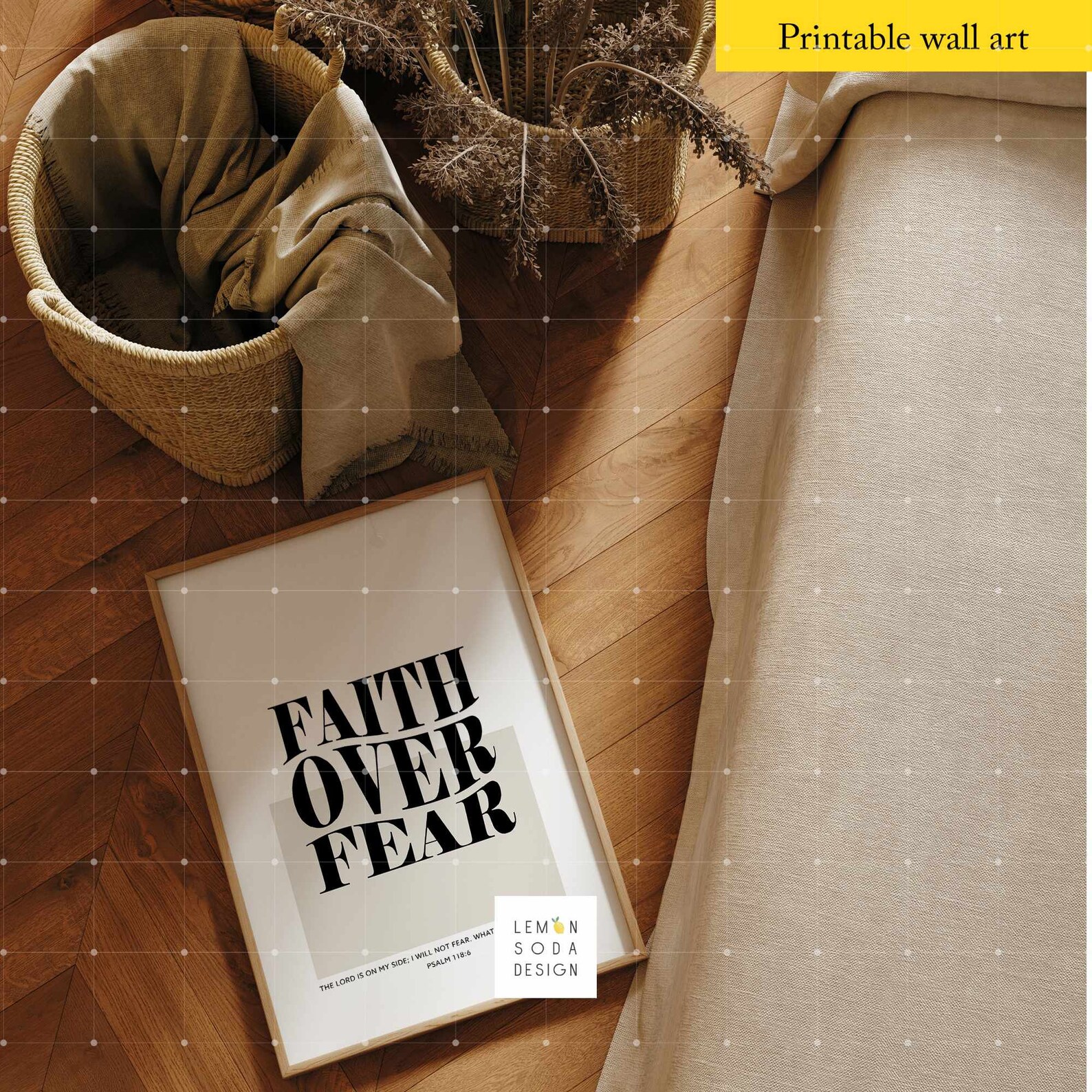 Faith Over Fear Print: Christian Minimalist Wall Art (digital Download ...