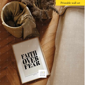 Faith Over Fear Print: Christian Minimalist Wall Art (digital Download ...