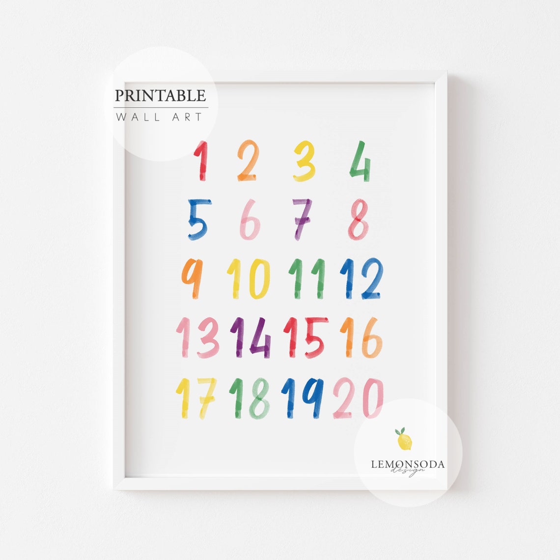 Set of 6 Educational Print Watercolor Rainbow Nursery Decor - Etsy