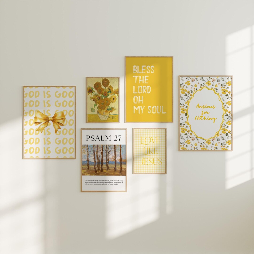 Modern Yellow Aesthetic Christian Printable Bible Verse, Modern ...