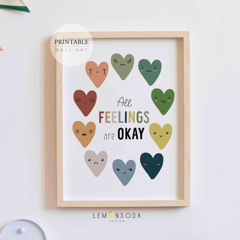 Calming Corner Posters: Earthy Neutral Feelings Chart (digital Download ...