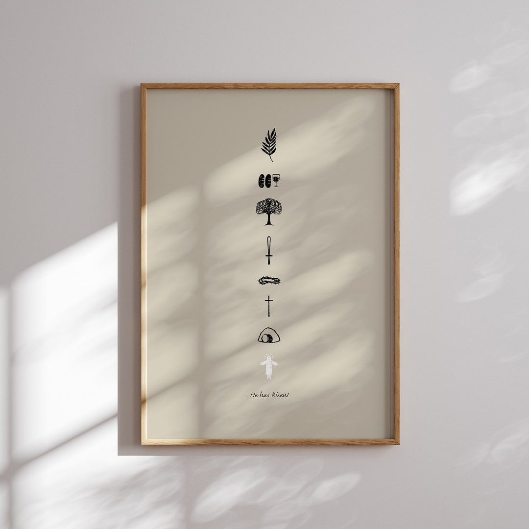He Has Risen Print, Modern Christian Easter Home Decor, Resurrection ...
