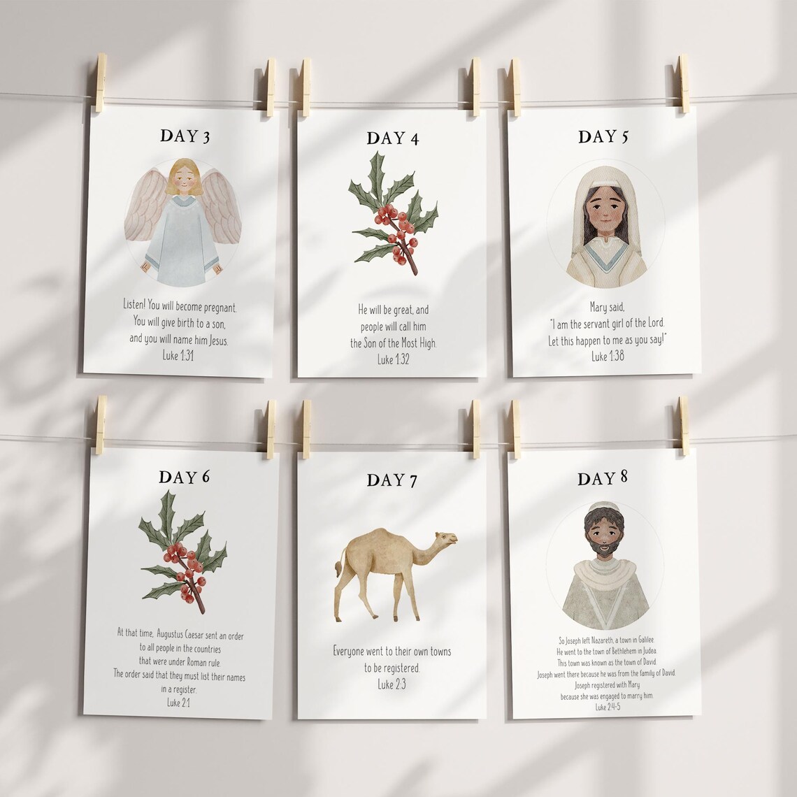 Editable Nativity Advent Bible Verse Flash Cards Template (digital ...