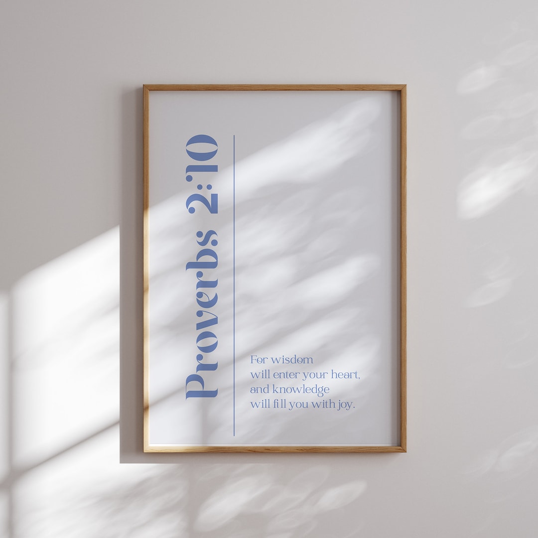 Proverbs 2:10 Wisdom Bible Verse Printable Wall Art, Modern Trendy ...