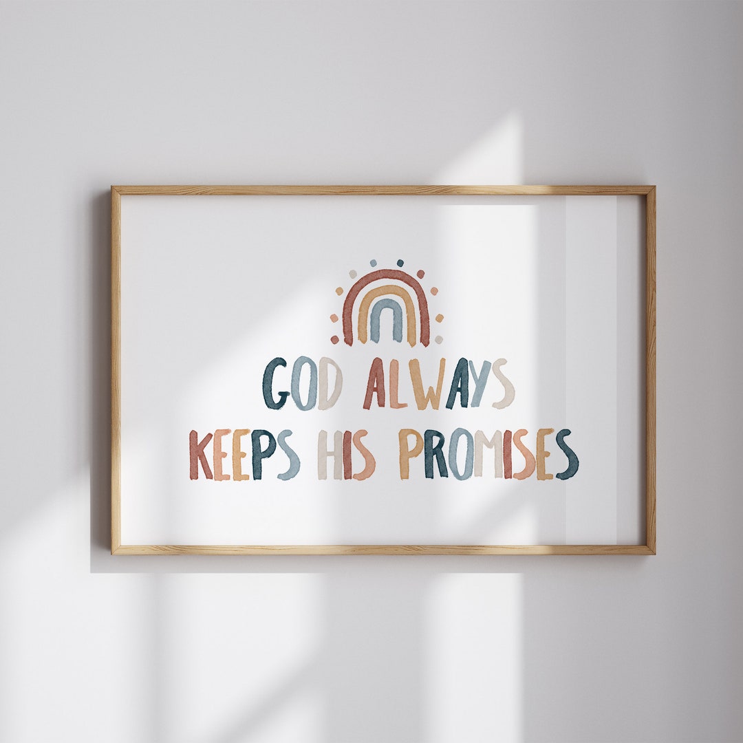 God Keeps Promises Printable Wall Art: Christian Nursery Decor (digital ...