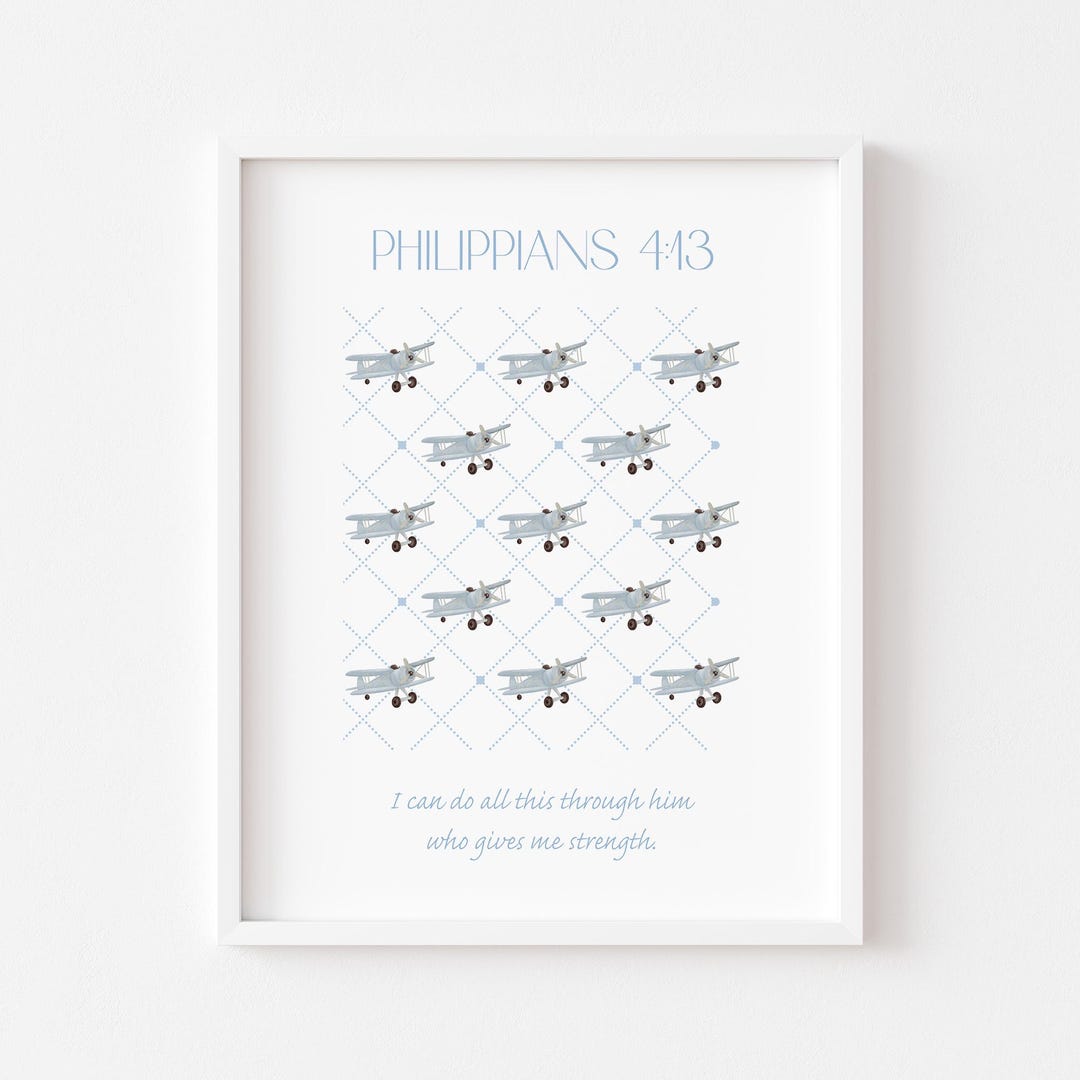 Blue Boy Room Decor, Philippians Bible Verse, Airplane Pattern, Preppy ...