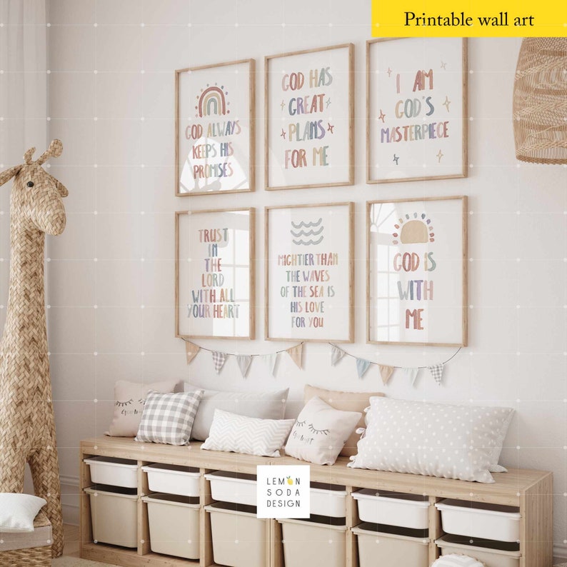 Pastel Christian Bible Verse Prints: Nursery Decor (digital Download ...