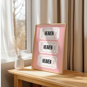 Pink Heaven Ticket Print, Christian Wall Decor (digital Download) - Etsy