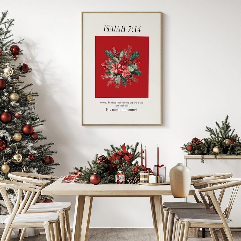 Christmas Scripture Print Set: Modern Holiday Wall Art (digital ...