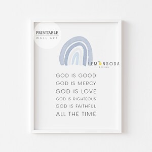 Set of 3 Blue Nursery Print, Bible Verse Wall Art, I Am a Child of God ...