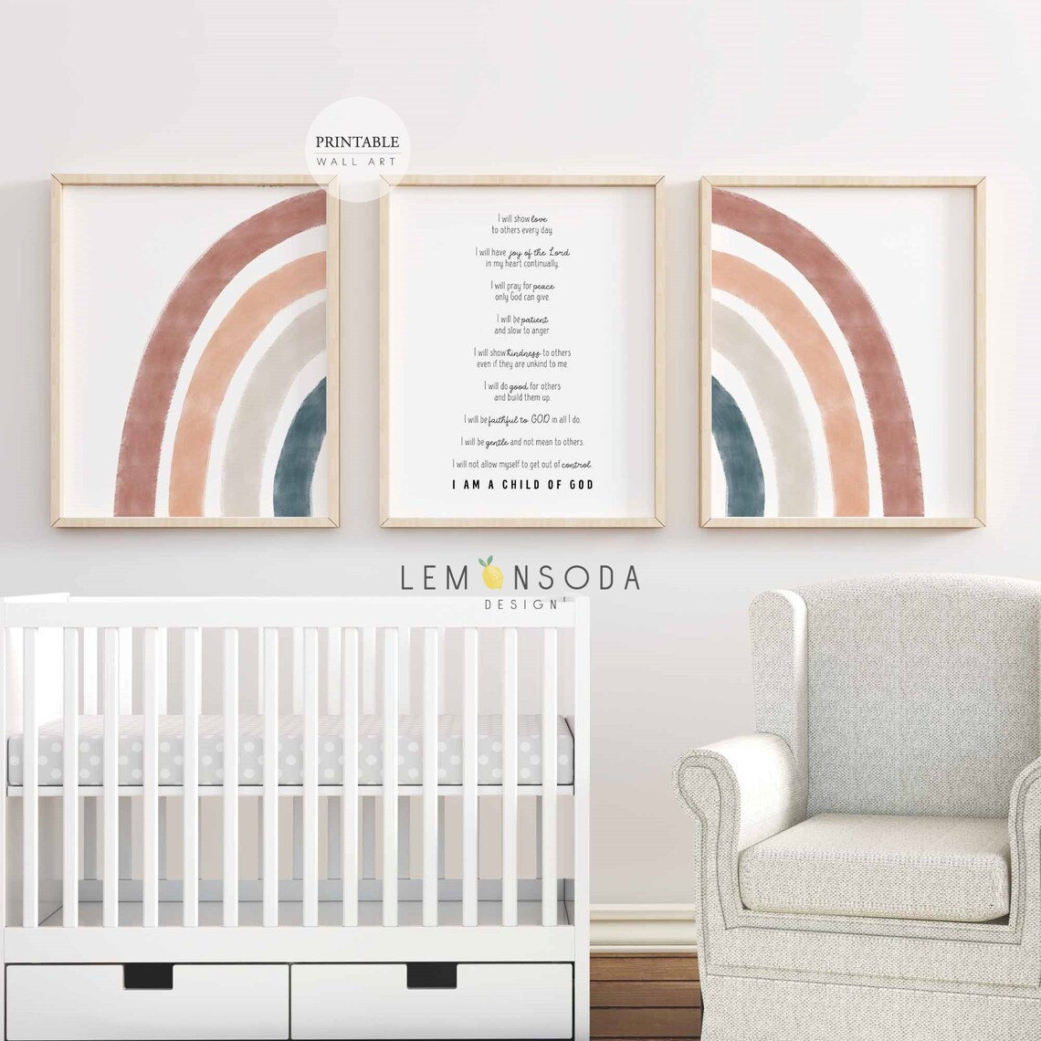 Boho Nursery Bible Wall Decor Kids Bible Affirmation Wall | Etsy