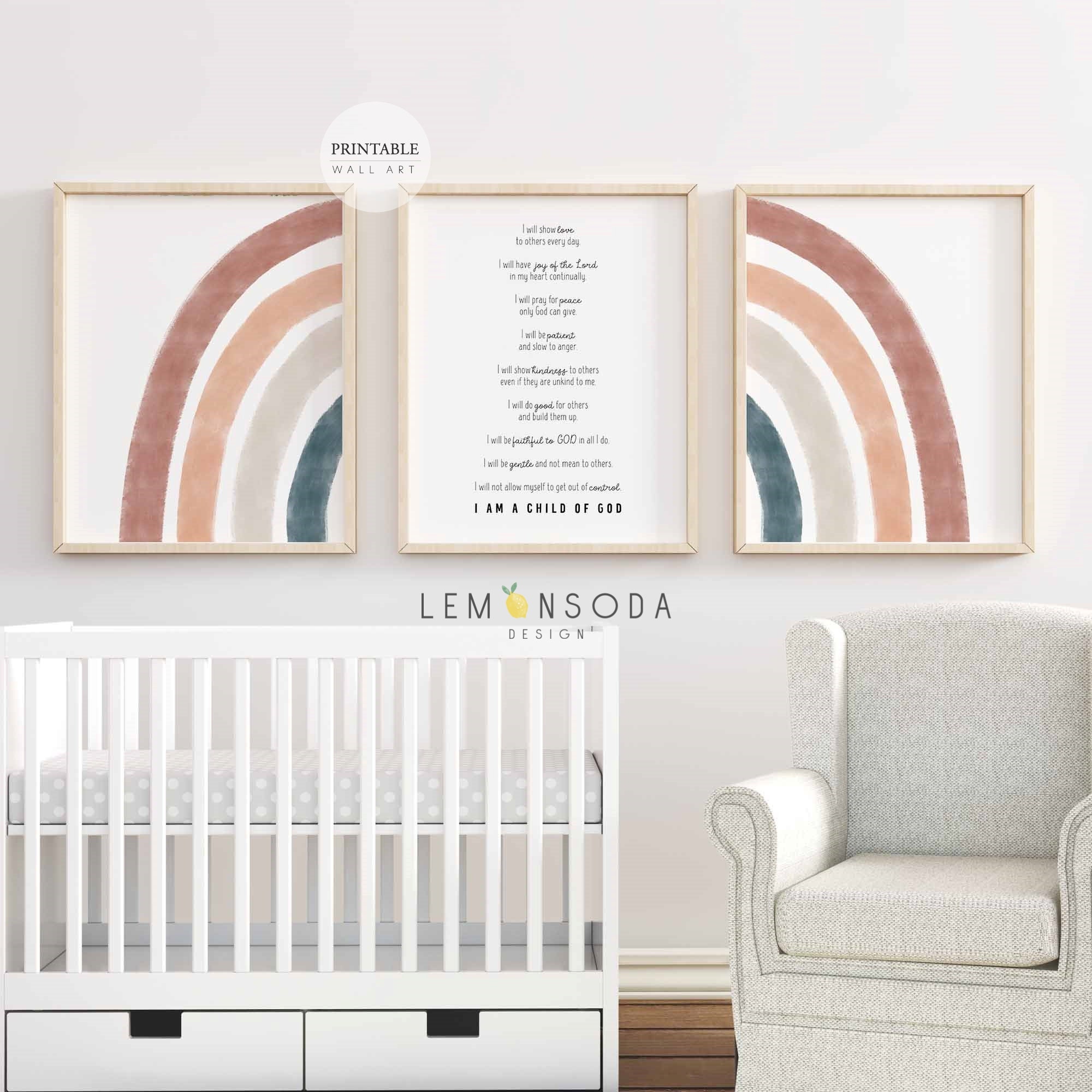 Boho Nursery Bible Wall Decor Kids Bible Affirmation Wall | Etsy