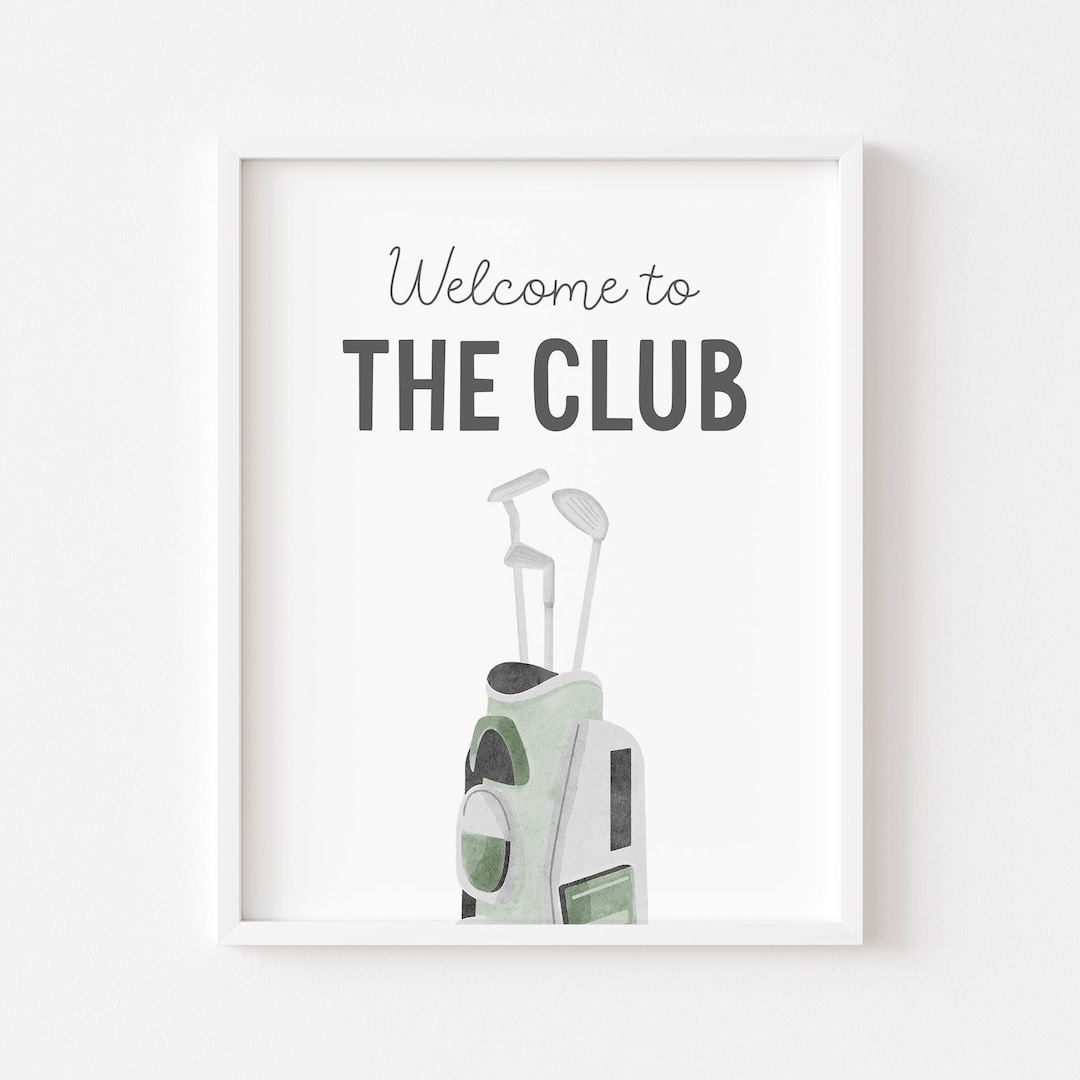 Sage Green Welcome to the Club Print | Nursery Golf Sports Decor ...