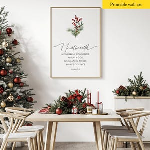 Isaiah 9:6 Print, Christmas Bible Verse Wall Art, Christmas Scripture ...