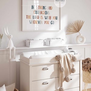 Be Strong and Courageous Print, Joshua 1:9 Printable Kids Bible Verse ...