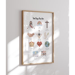 Set of 6 Christian Sunday School Wall Art Bundle, Physical Print ...