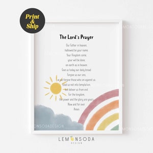 Set of 6 Christian Sunday School Wall Art Bundle, Physical Print ...