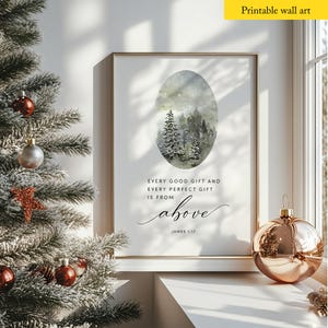James 1:17 Print, Christian Wall Art Bible Verse Wall Art Christmas ...