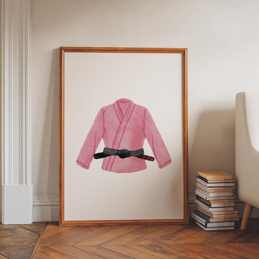 Pink Jiu Jitsu Gi Wall Art Printable, Martial Arts Uniform Girls Sports ...