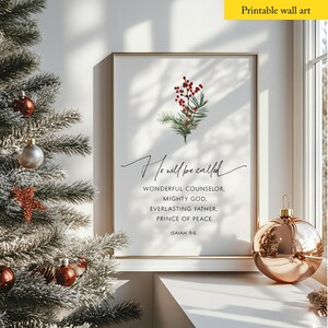 Isaiah 9:6 Print, Christmas Bible Verse Wall Art, Christmas Scripture ...