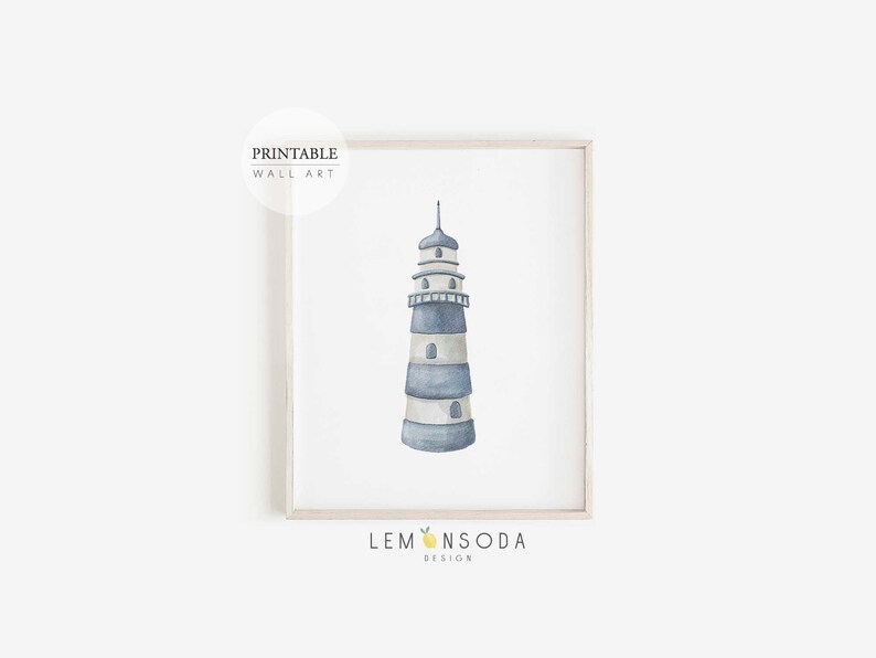 Nautical Nursery Prints Set: Watercolor Coastal Decor (digital Download ...