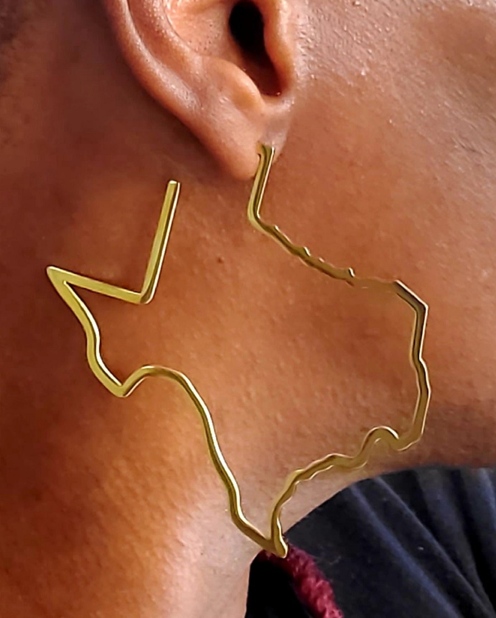 Texas Map Earrings Texas Outline Earrings Map of Texas Gold - Etsy