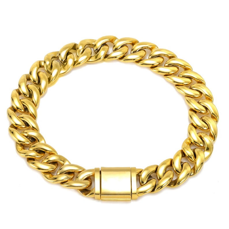 Large Cuban Link Chain Necklace Gold or Silver Solid - Etsy