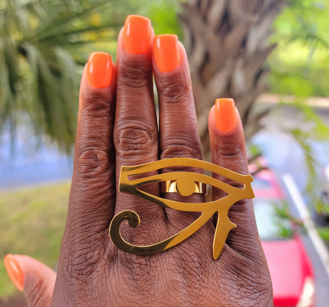 Eye of Ra Ring, Egyptian Symbol Ring, Statement Ring, Eye of Horus Ring ...