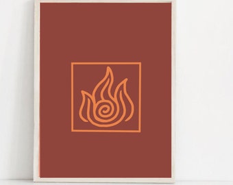 Fire Element Wall Poster - Etsy