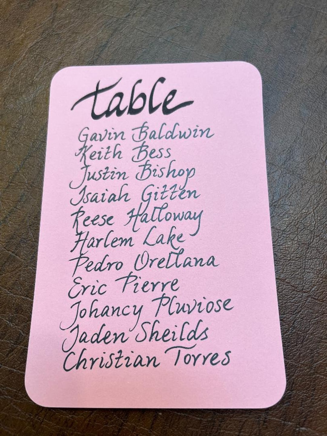 Hand-lettered Table Cards for Seating Board - Etsy