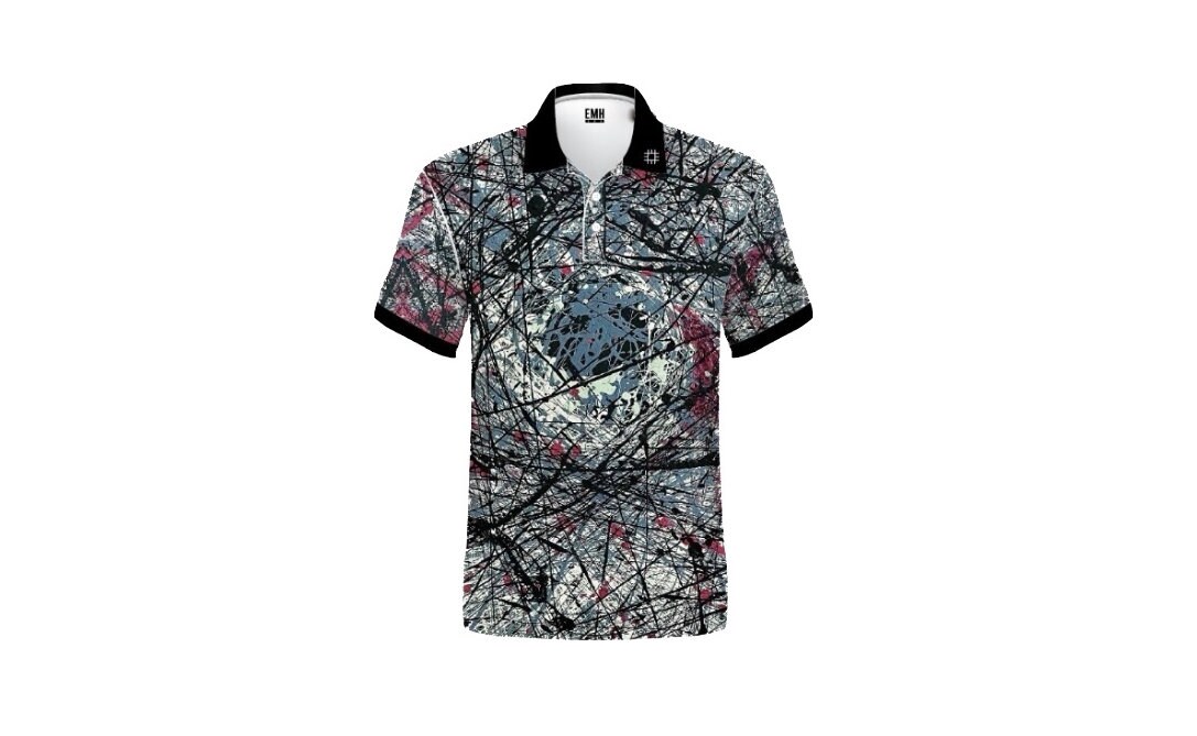 Jackson Pollock Inspired Color Paint Splatter Polo Shirt With Vibrant ...