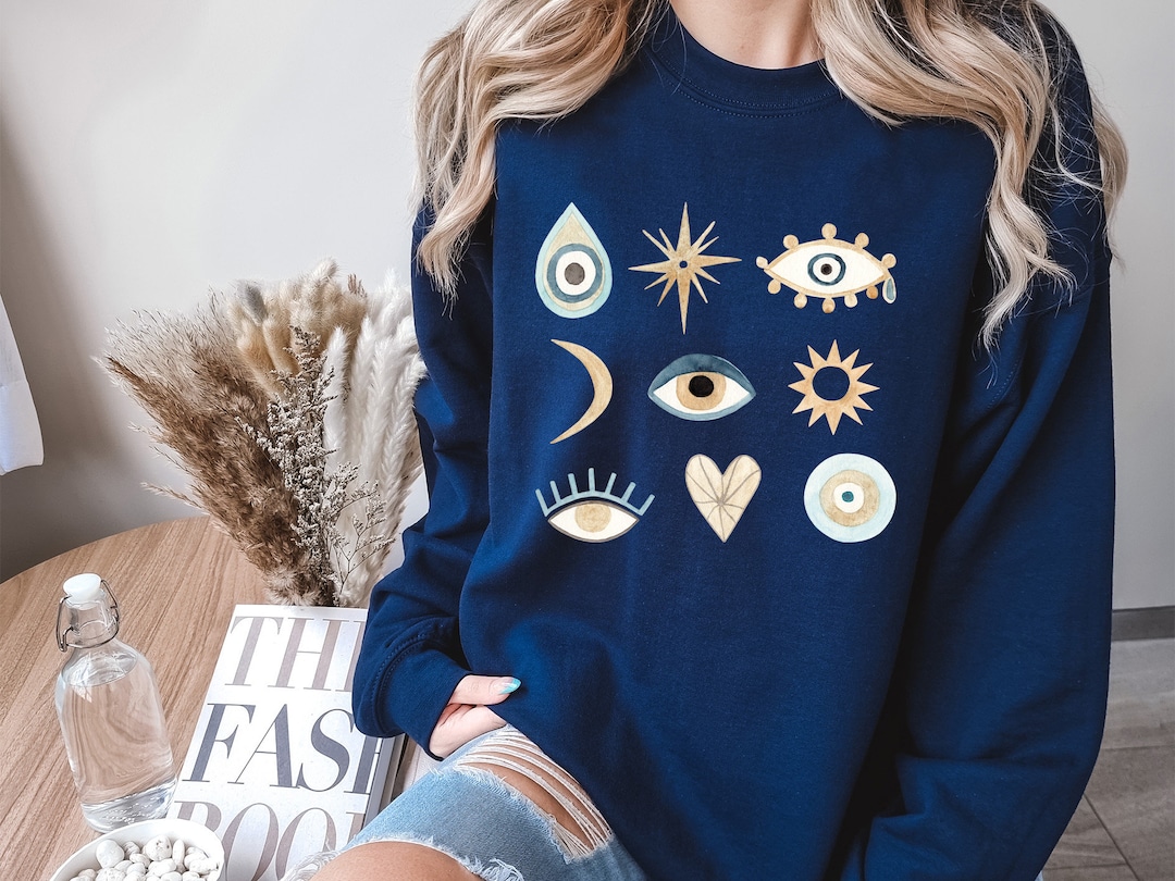Evil Eye Sweatshirt, Unisex Sweatshirt, Message Eye Sweatshirt, Greek ...