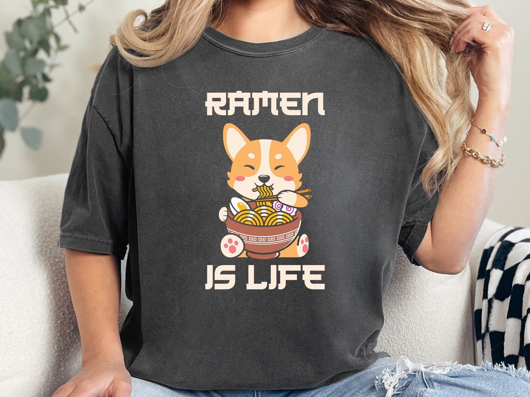 Comfort Colors Ramen is Life Shirt, Cat Ramen Shirt, Kawaii Anime Shirt ...