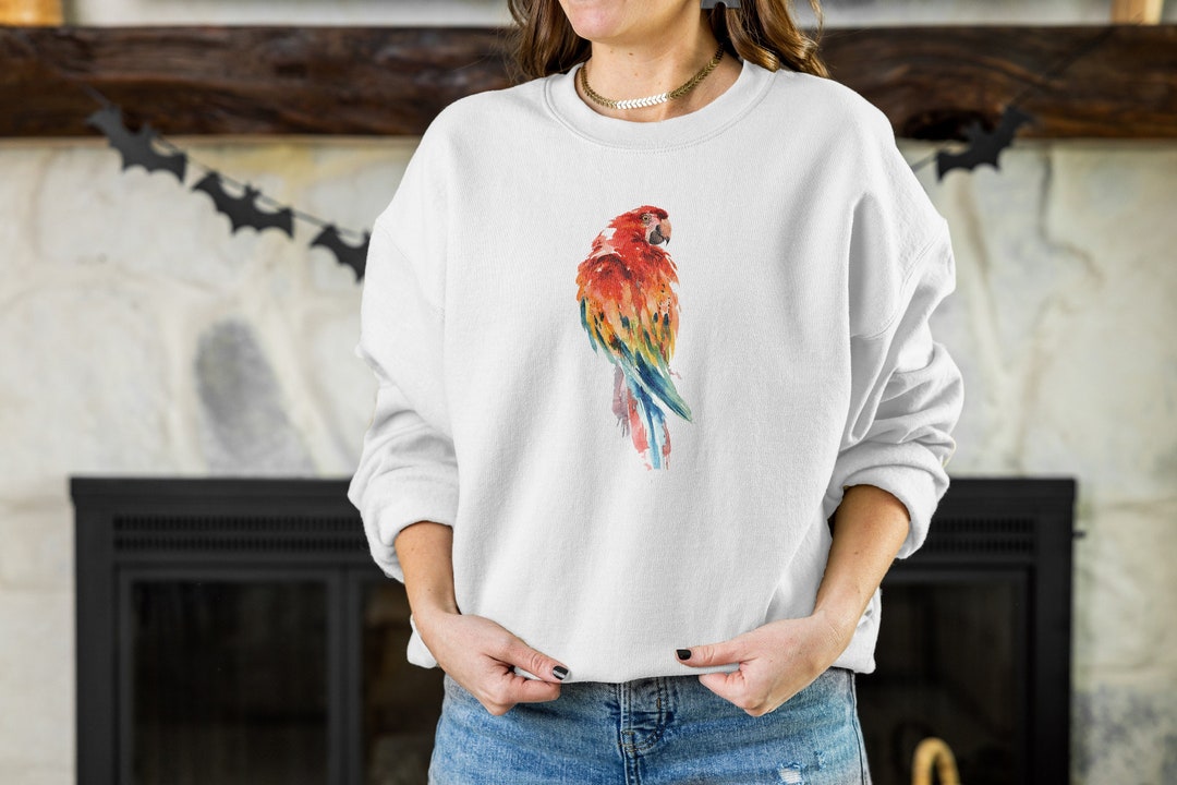 Scarlet Macaw Hoodie | Parrot Hoodie, Scarlet Macaw Sweatshirt, Parrot ...