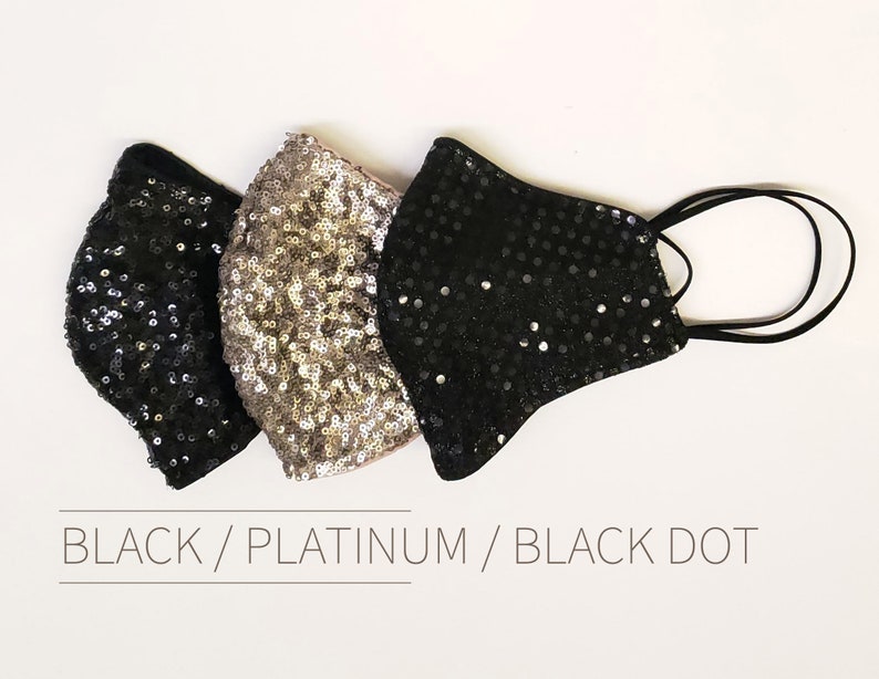 Sequin Glitter Mask Sparkly Bling Fashion Face Handmade Mask Washable ...