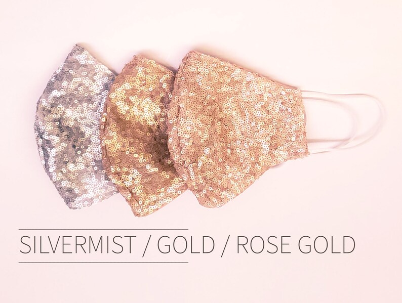 Sequin Glitter Mask Sparkly Bling Fashion Face Handmade Mask Washable ...