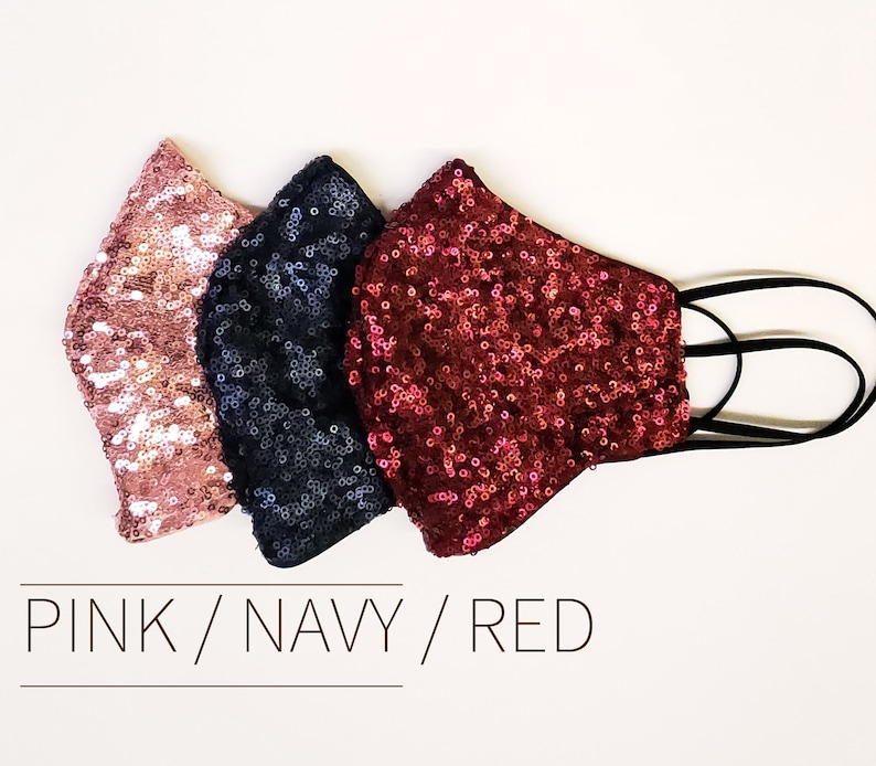 Sequin Glitter Mask Sparkly Bling Fashion Face Handmade Mask Washable ...